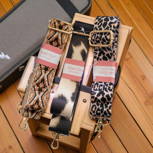 Tami Too | Other | Set Of 3 Adjustable Tami Too Guitar Straps Leopard ...